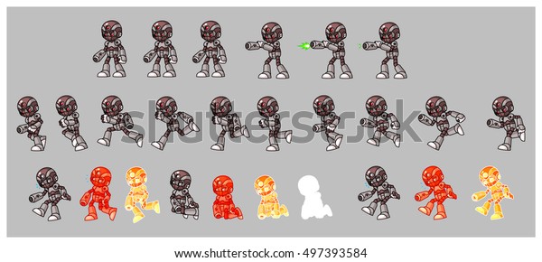 Les Sprites De Jeu Ennemis Du : image vectorielle de stock (libre de ...