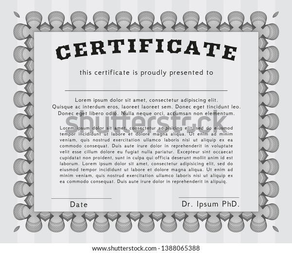 Grey Diploma Template Certificate Template Easy Stock Vector (Royalty ...