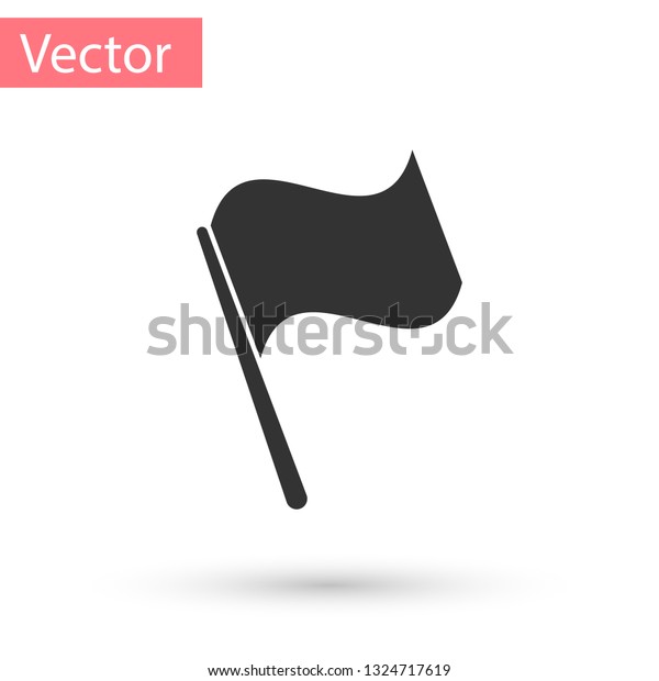Grey Flag Icon Isolated On White Stock Vector (Royalty Free) 1324717619
