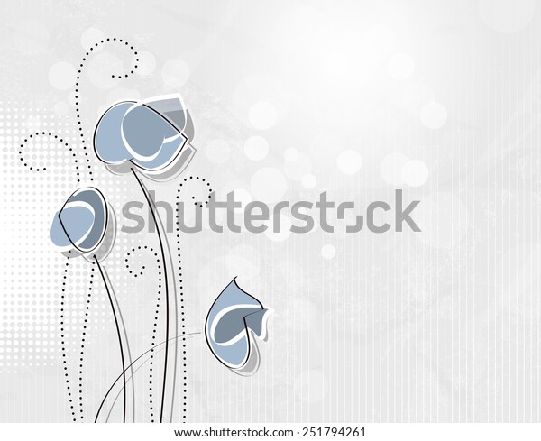 Grey Flower Background Soft Floral Design Stock Vector (Royalty Free ...
