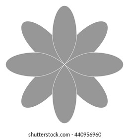 Grey Flower Icon Stock Vector (Royalty Free) 440956960 | Shutterstock