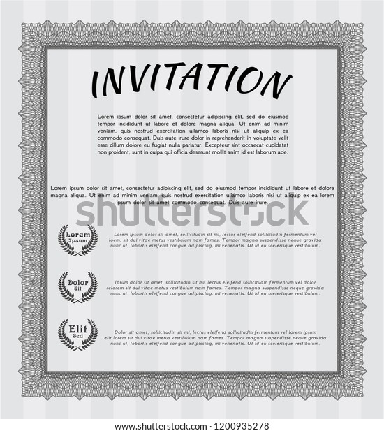 Grey Formal Invitation Background Excellent Design Stock Vector ...