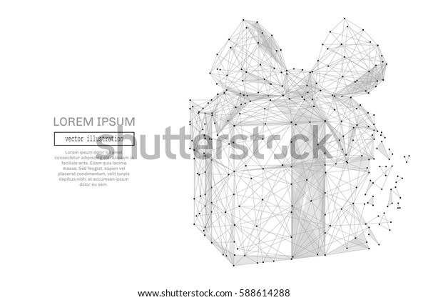 Grey Gift Polygon Line On Abstract Stock Vector (Royalty Free ...