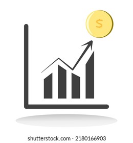 Grey Graph Icon Dollars Money Trendy Stock Vector (Royalty Free ...