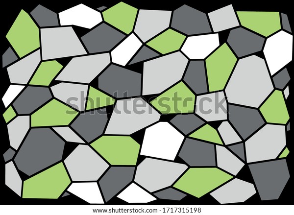 Grey Green Camouflage Polygon Bricks Background Stock Vector (Royalty ...