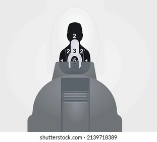 Grey Gun On Target Vector Illustration Stock Vector (Royalty Free ...