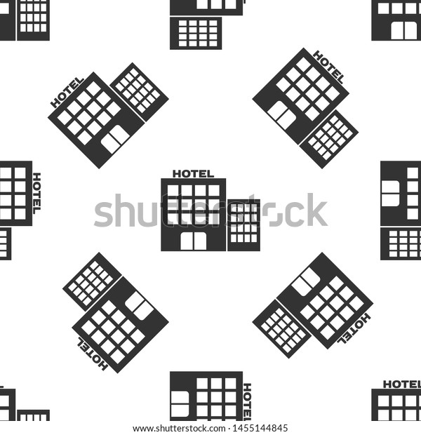 Grey Hotel Building Icon Isolated Seamless Stock Vector (Royalty Free ...