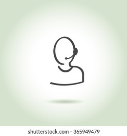 Grey Icon Call Center Linear Style Stock Vector (Royalty Free ...