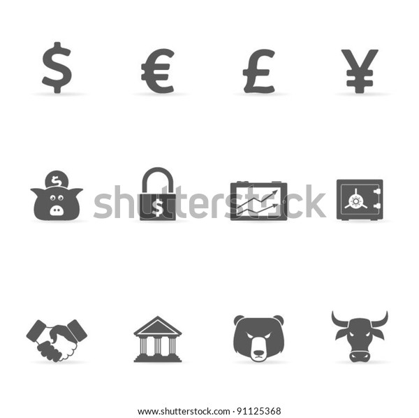 Grey Icons Finance Stock Vector (Royalty Free) 91125368