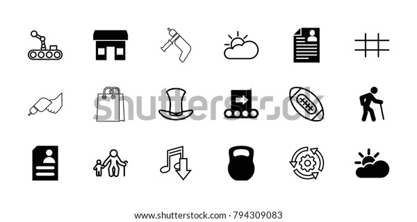 Grey Icons Set 18 Editable Filled Stock Vector (Royalty Free) 794309083 ...