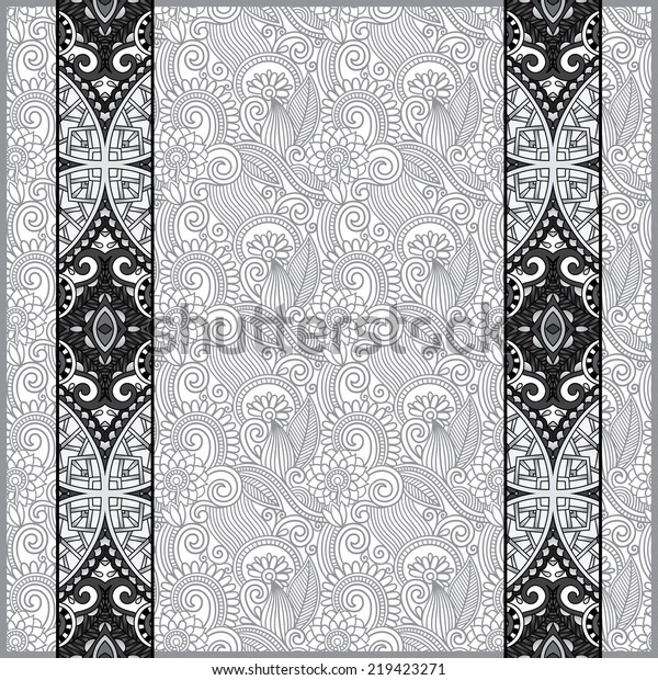 Grey Lace Border Stripe Ornate Floral Stock Vector (Royalty Free ...