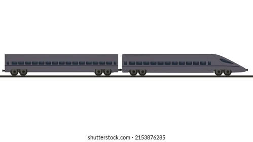 Grey Passenger Train Vector Illustration Stock Vector (Royalty Free ...