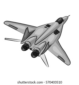 Grey Plane Fighter Isolated White Background Stock Vector (Royalty Free ...