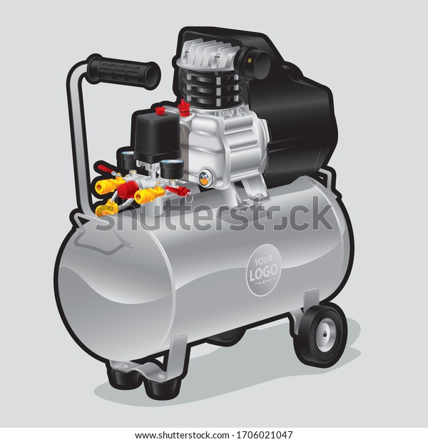 Grey Professional Air Compressor 50 Liter Stock Vector (Royalty Free ...