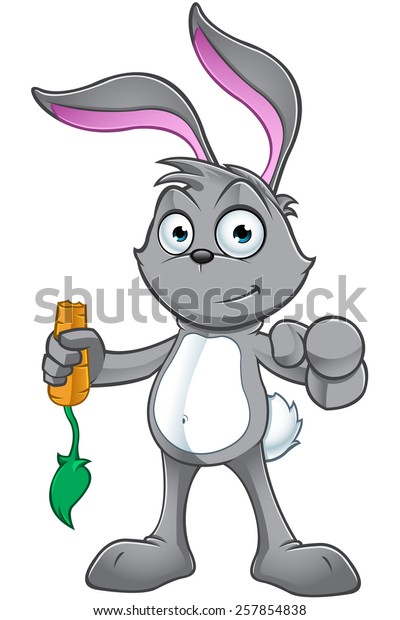 Grey Rabbit Character Stock Vector (Royalty Free) 257854838 | Shutterstock