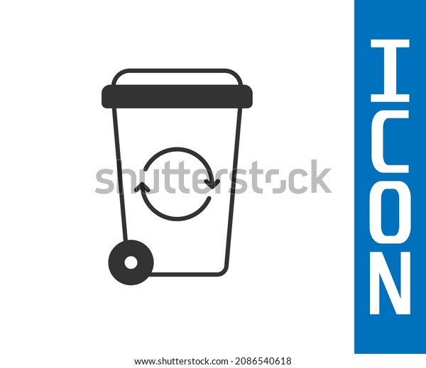 Grey Recycle Bin Recycle Symbol Icon Stock Vector (Royalty Free ...