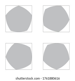 Grey Reuleaux Pentagons On White Background Stock Vector (Royalty Free ...