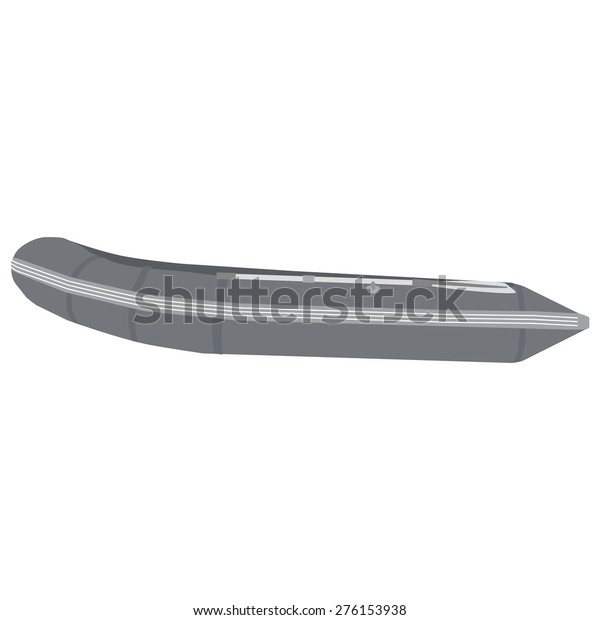 Grey Rubber Boat Vector Isolated Inflatable Stock Vector (Royalty Free ...