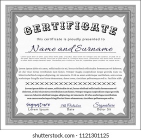 Grey Sample Certificate Diploma Easy Print Stock Vector (Royalty Free ...