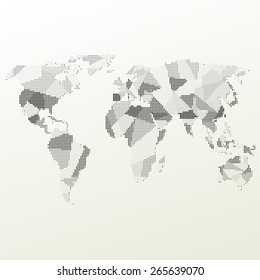 Grey Scale Illustration World Map Stylized: เวกเตอร์สต็อก (ปลอดค่า ...