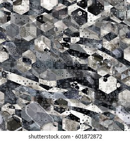 Grey Seamless Texture Hexagons Spots Dots Stock Vector (Royalty Free ...