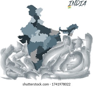 Grey Shade India Map 2020 Stock Vector (Royalty Free) 1741978022 ...