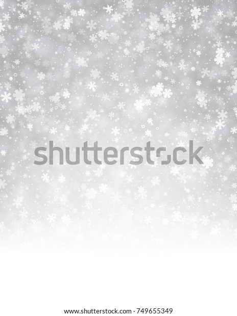 Grey Shining Winter Background Snowflakes Pattern Stock Vector (Royalty ...