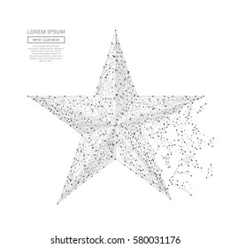 Grey Star Polygon Line On Abstract Stock Vector (Royalty Free ...