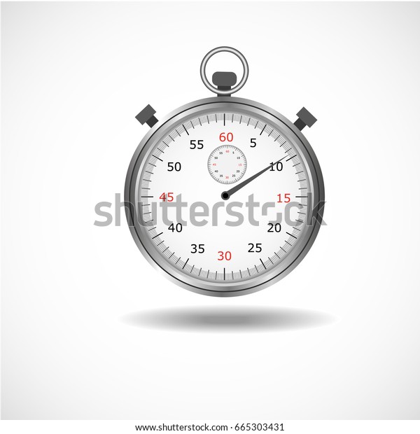 Grey Stopwatch On White Background Vector Stock Vector (Royalty Free ...