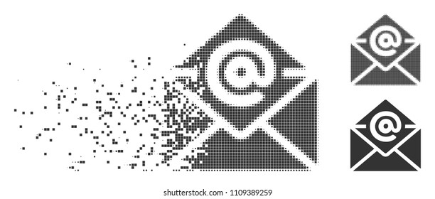 Grey Vector Email Icon Fractured Pixelated Stock Vector (Royalty Free ...