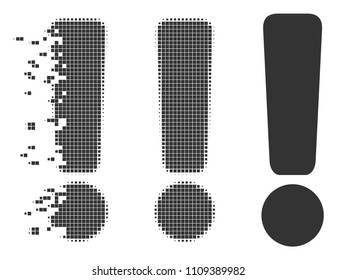 Grey Vector Exclamation Sign Icon Dispersed Stock Vector (Royalty Free ...