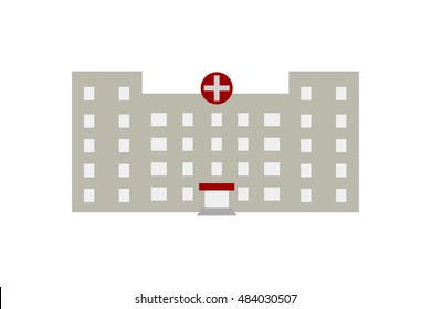 Grey Vector Icon Hospital Building Isolated Stock Vector (Royalty Free ...
