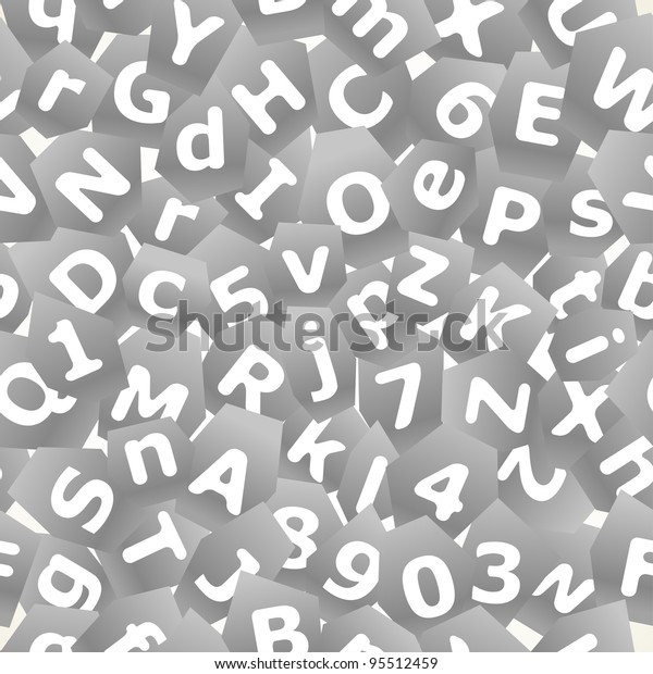 Grey Vector Letters Seamless Background Stock Vector (Royalty Free ...