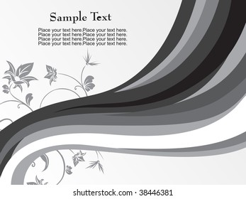 Grey Waves Flower Background Place Text Stock Vector (Royalty Free ...