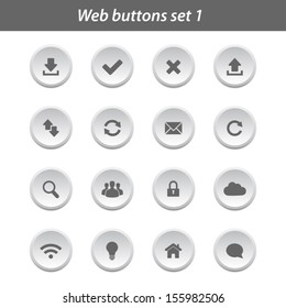 Grey Web Buttons Set 1 Stock Vector (Royalty Free) 155982506 | Shutterstock