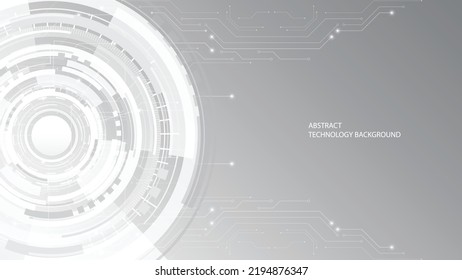 Grey White Abstract Technology Background Hi Stock Vector (Royalty Free ...