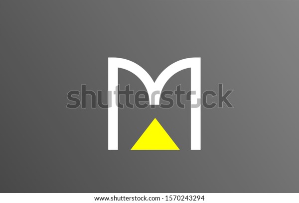 Grey White Yellow Letter M Alphabet Stock Vector (Royalty Free ...