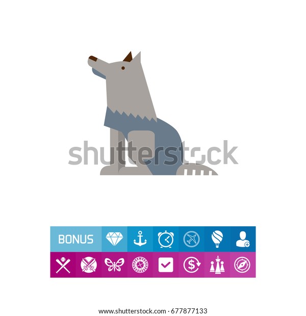 Grey Wolf Icon Stock Vector (Royalty Free) 677877133 | Shutterstock