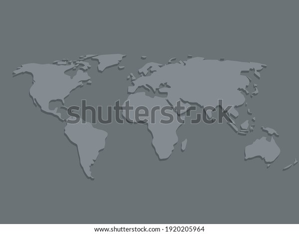 Grey World Map All Continents Countries Stock Vector (Royalty Free ...