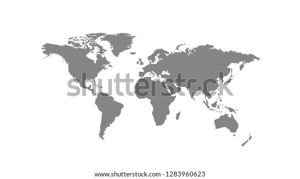 Grey World Map Global Cartography Vector Stock Vector (Royalty Free ...