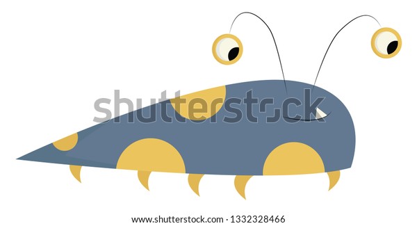 Grey Yellow Colored Monster One Tooth Stock Vector (Royalty Free ...