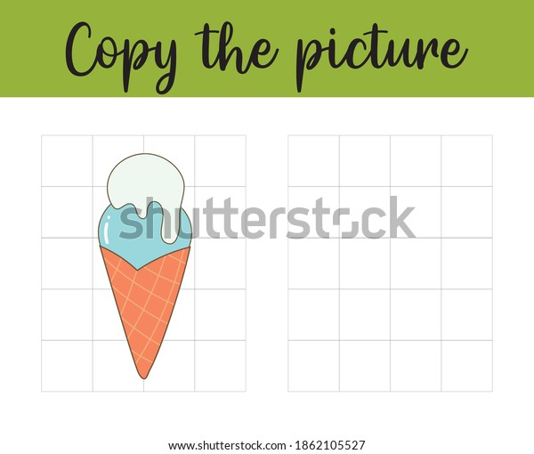 Grid Copy Game Complete Picture Worksheet Stock Vector (Royalty Free ...