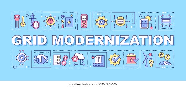 Grid Modernization Word Concepts Blue Banner Stock Vector (Royalty Free ...