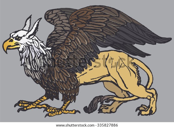 Griffin Griffon Gryphon Vector Illustration Bald Stock Vector (Royalty ...