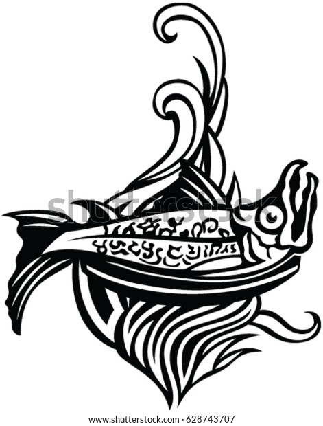 Grill Fish Logo Vector Black White 库存矢量图（免版税）628743707 | Shutterstock