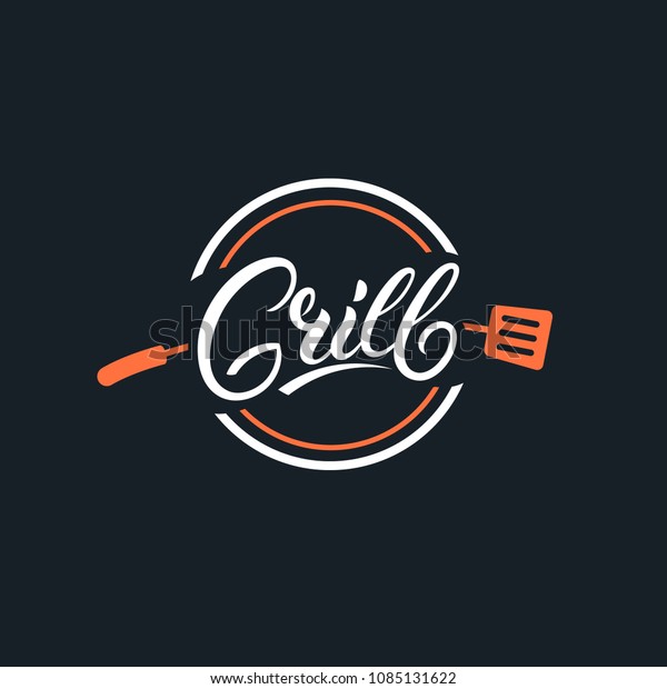 Grill Hand Written Lettering Logo Sign Stock Vector (Royalty Free ...