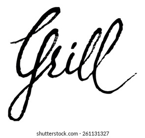 Grill Lettering Background Modern Vector Calligraphy Stock Vector ...