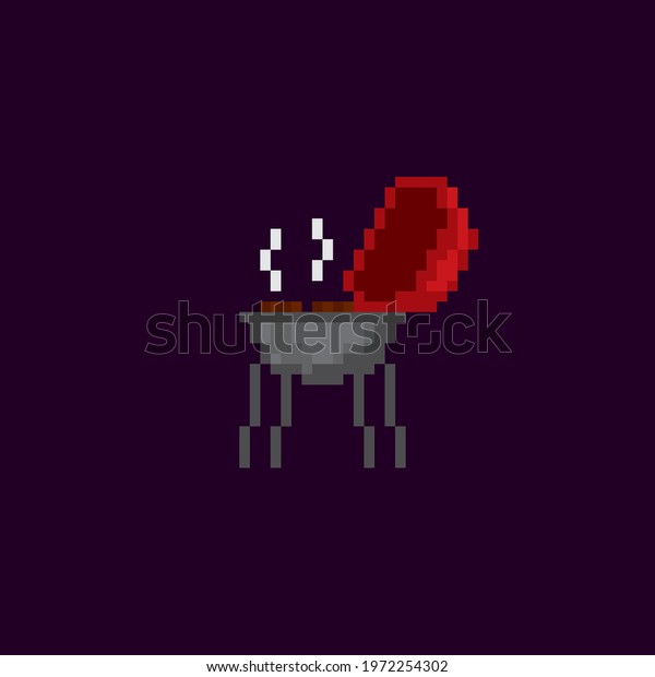 Grill Pixel Icon Pixel Art Old Stock Vector (Royalty Free) 1972254302 ...