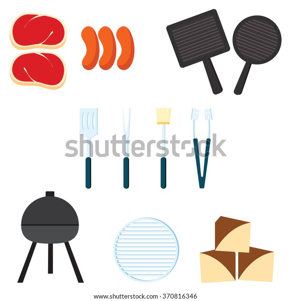 Grill Tools Vector Illustration Stock Vector (Royalty Free) 370816346 ...