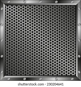 Grille Background Metal Frame Stock Vector (Royalty Free) 230204641 ...